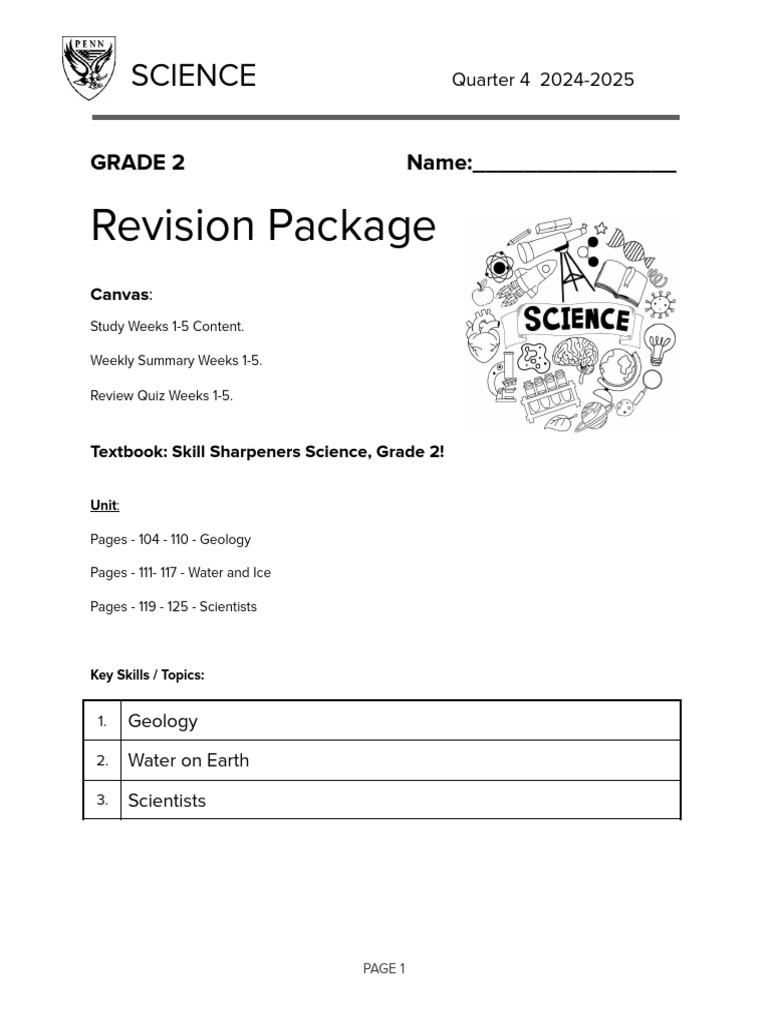Grade 2 Science Revision Package | PDF | Water | Fresh Water