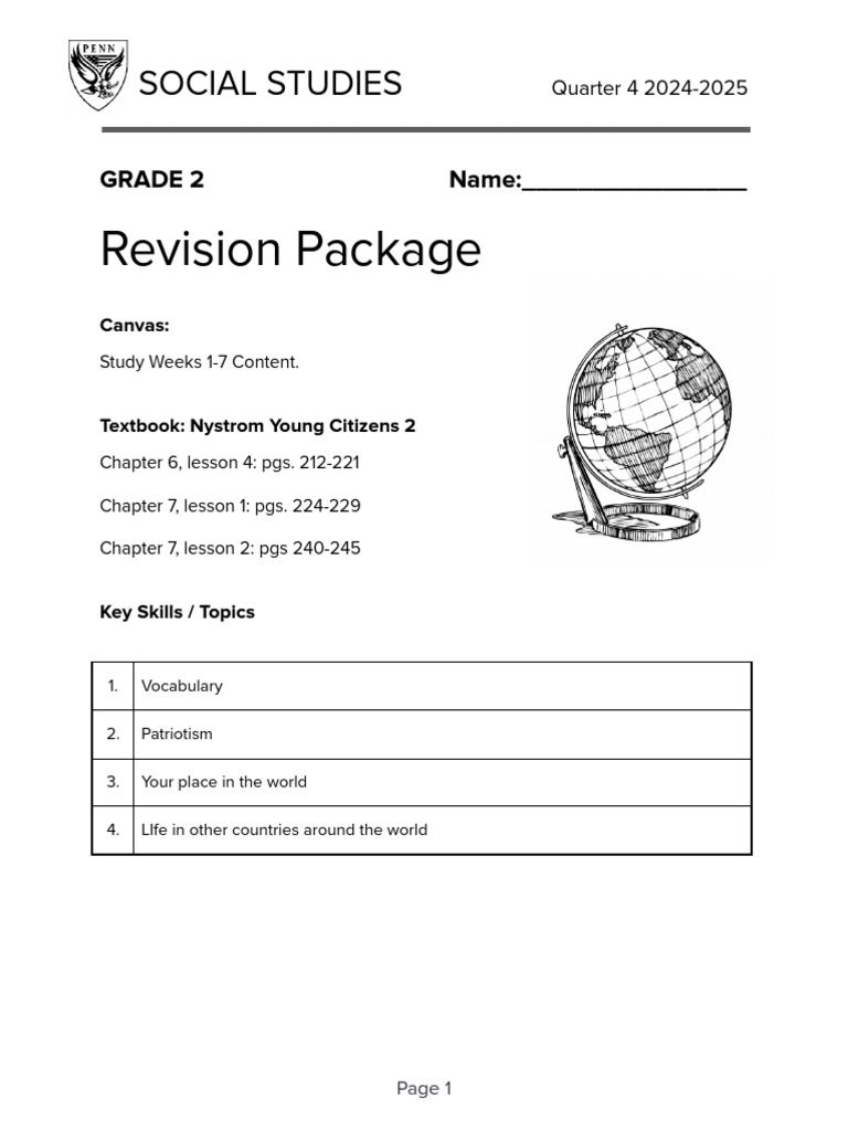 GRADE 2 - Social Studies - Revision Package - Q4 (115 Copies) | PDF