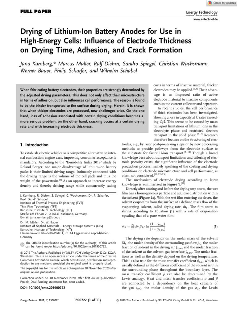 Drying Effects on Lithium-Ion Anodes | PDF | Lithium Ion Battery | Porosity