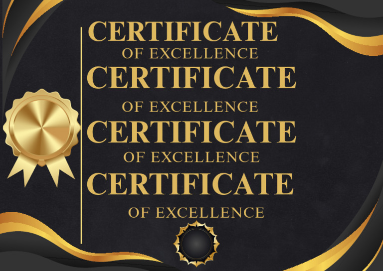 Certificate of Excellence Certificate | PDF