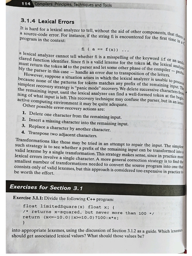 Errors Parser Compiler | PDF