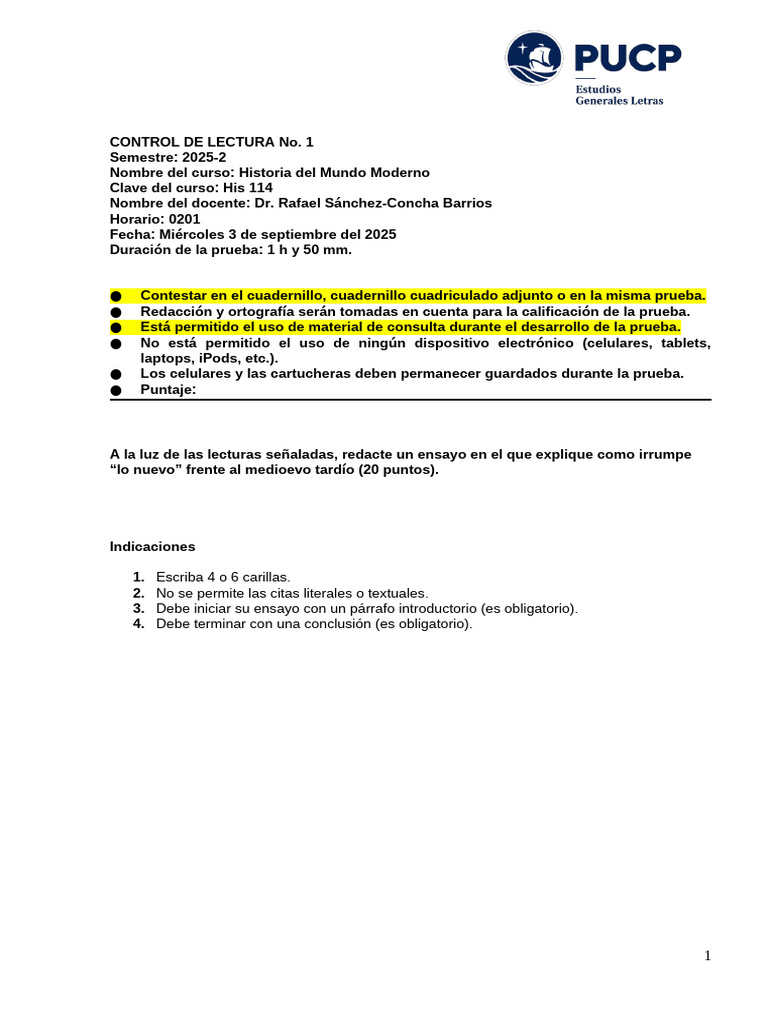 Control de Lecturas 1 HMM 201 | PDF