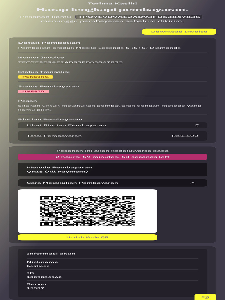 Invoice TPO7E9D9AE2AD93FD63847835 TAKAPEDIA - Platform Top Up Game ...