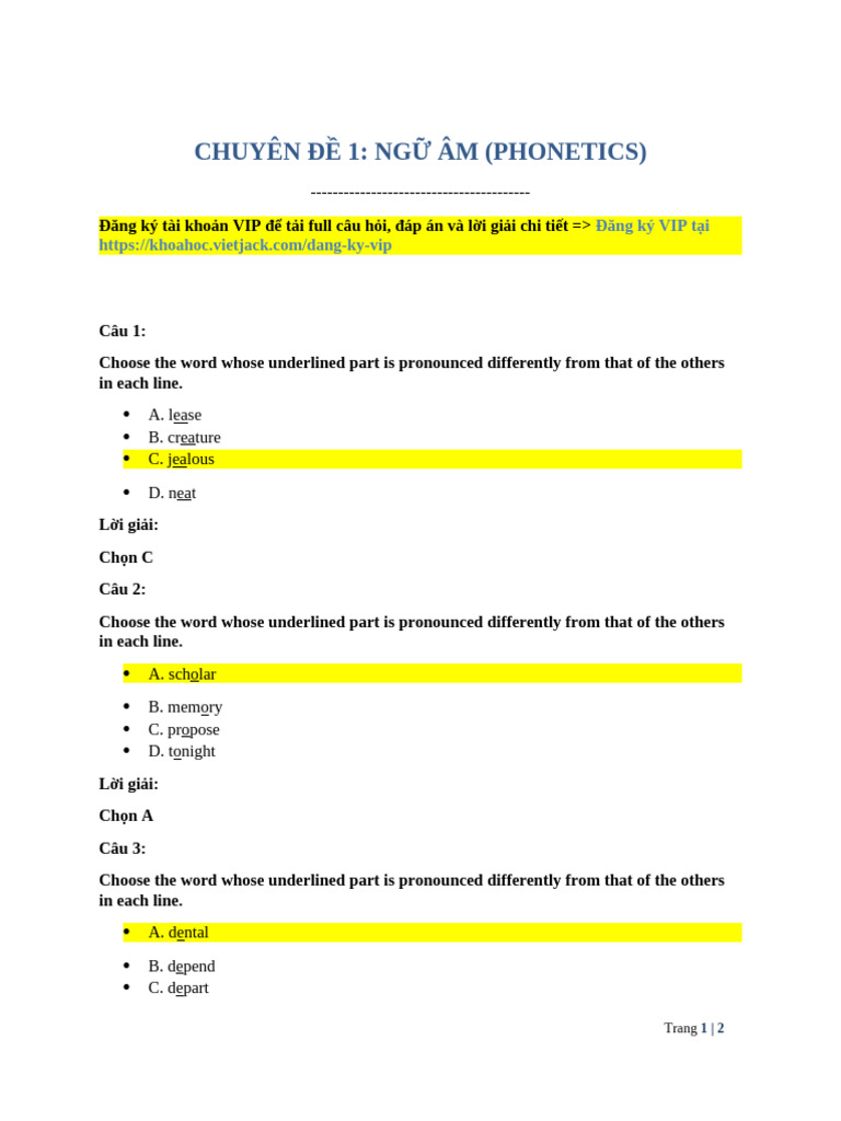 Chuyen de 1 Ngu Am Phonetics 2025-10-17 | PDF