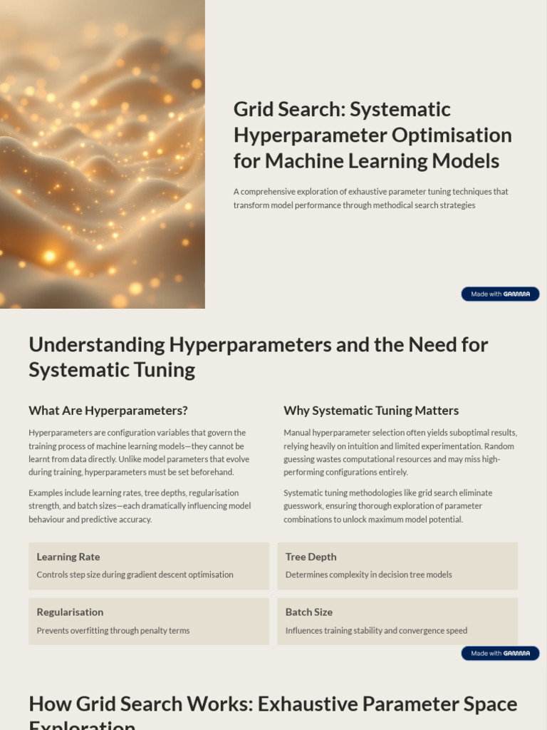Grid Search Systematic Hyperparameter Optimisation For Machine Learning ...