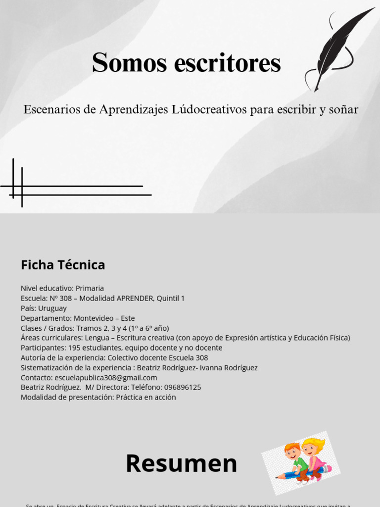 Somos Escritores Escenarios Creativos para Narrar y Soñar | PDF ...