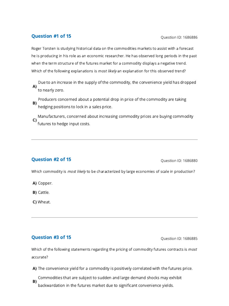 Reading 30 Introduction To Commodities and Commodity Derivatives | PDF ...