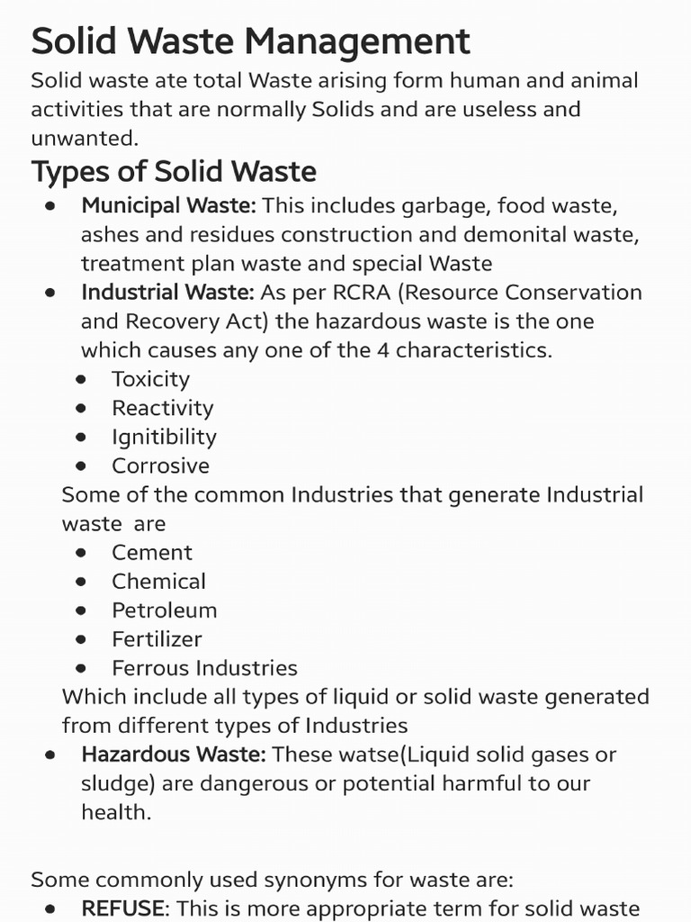 Solid Waste Management | PDF
