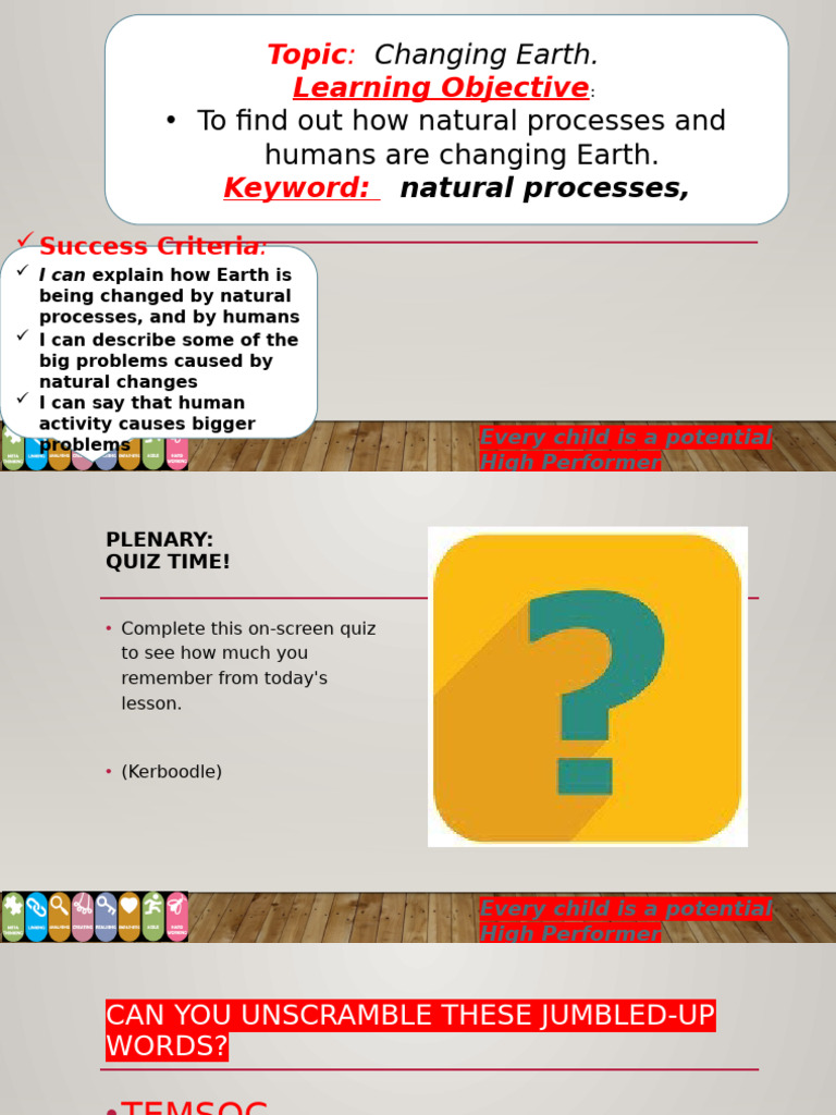 Understanding Earth's Changes: Human vs. Natural | PDF | Earth | Planets