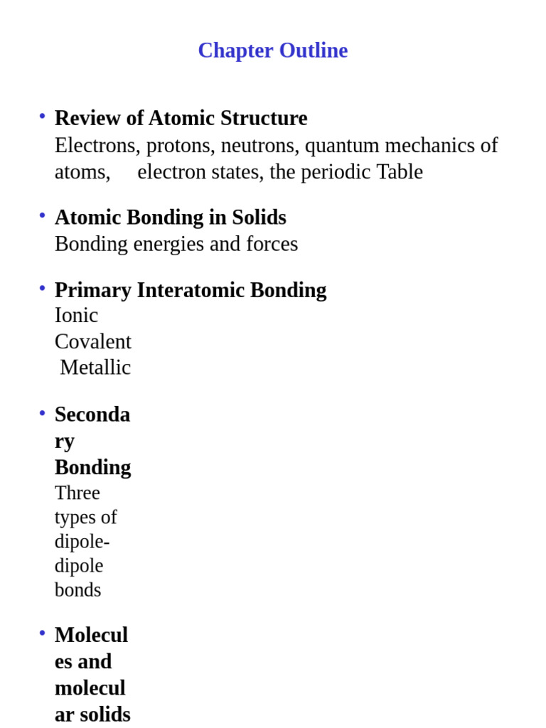 Chapter 2 Material Science and Engineering | PDF | Chemical Bond ...
