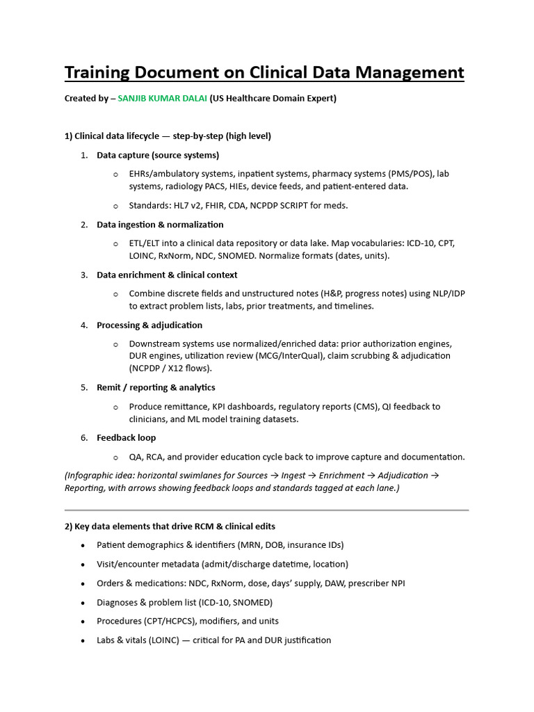 Training Document On Clinical Data Management | PDF | Computing | Health Care