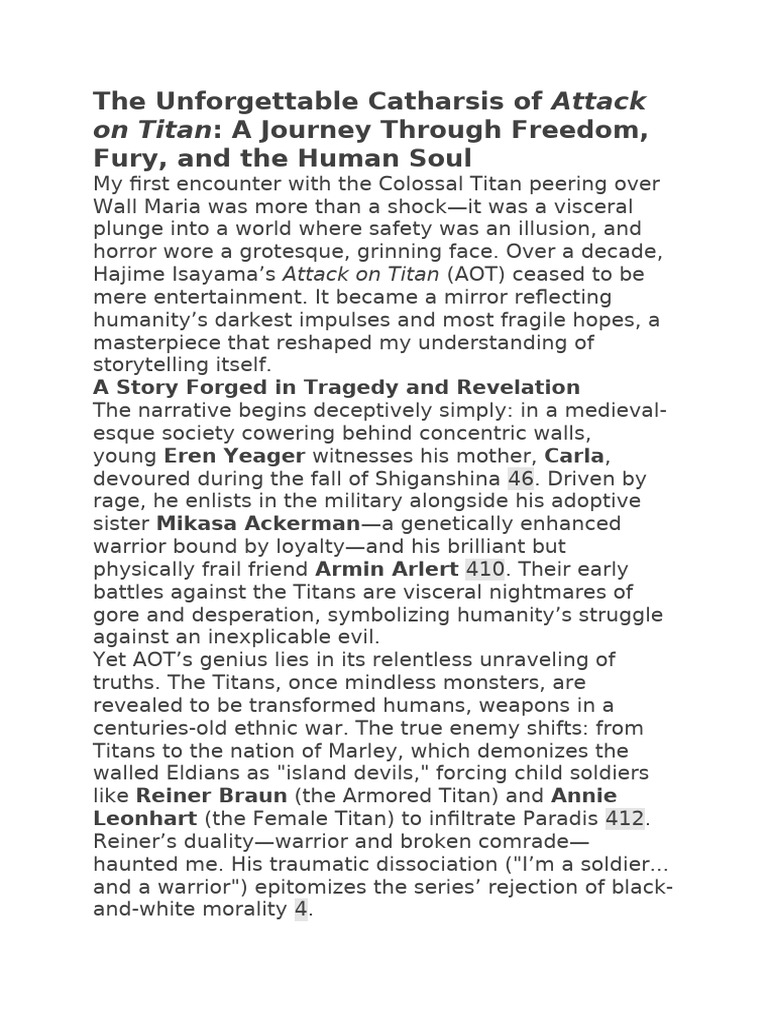 Attack on Titan: Themes of Freedom and Fury | PDF