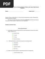 Screen Time Questionnaire for Students | PDF | Workweek And Weekend ...
