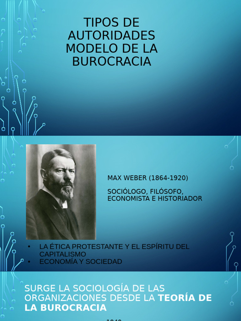 Tipos de Autoridad en la Burocracia de Weber | PDF | Burocracia | Max Weber