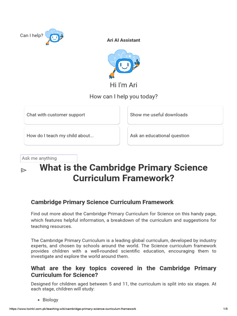 Cambridge Primary Science Curriculum Guide | PDF | Science | Physics