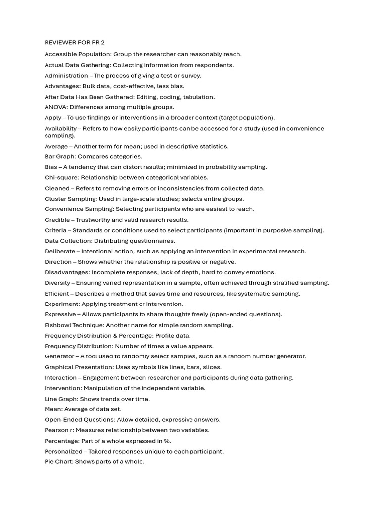 Reviewer For PR 2 Finals | PDF | Sampling (Statistics) | Survey Methodology