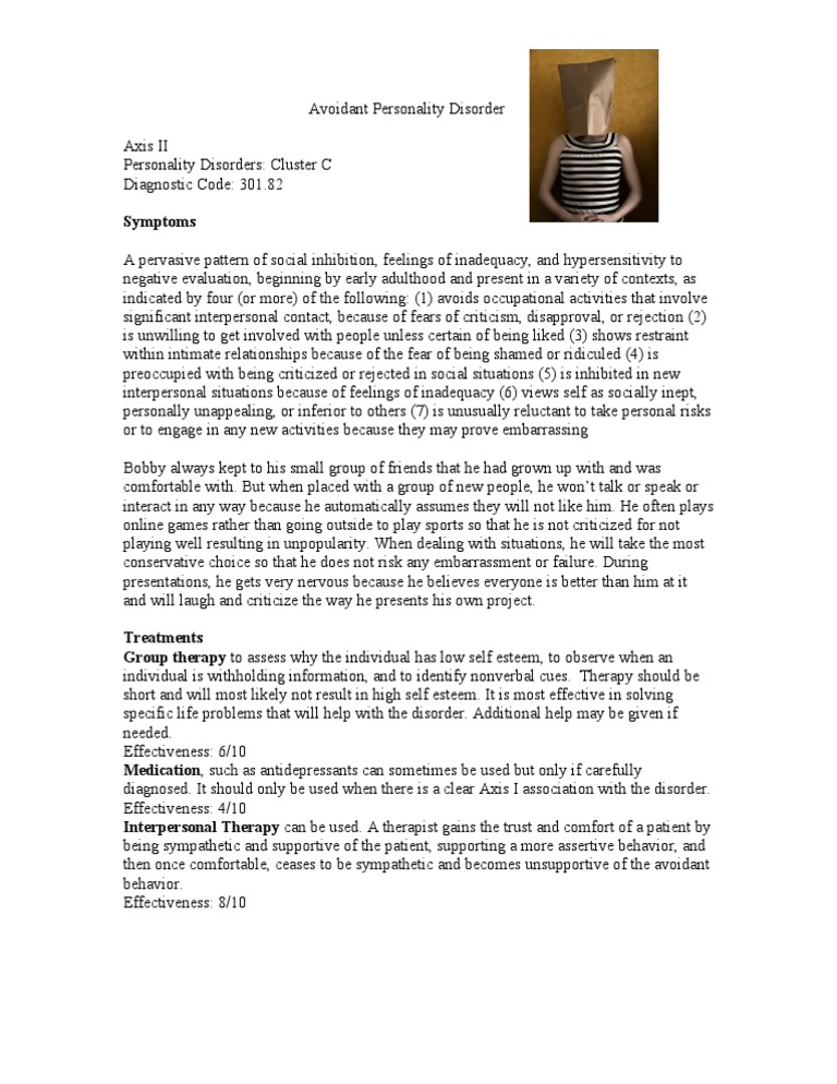 Understanding Avoidant Personality Disorder | PDF | Personality ...