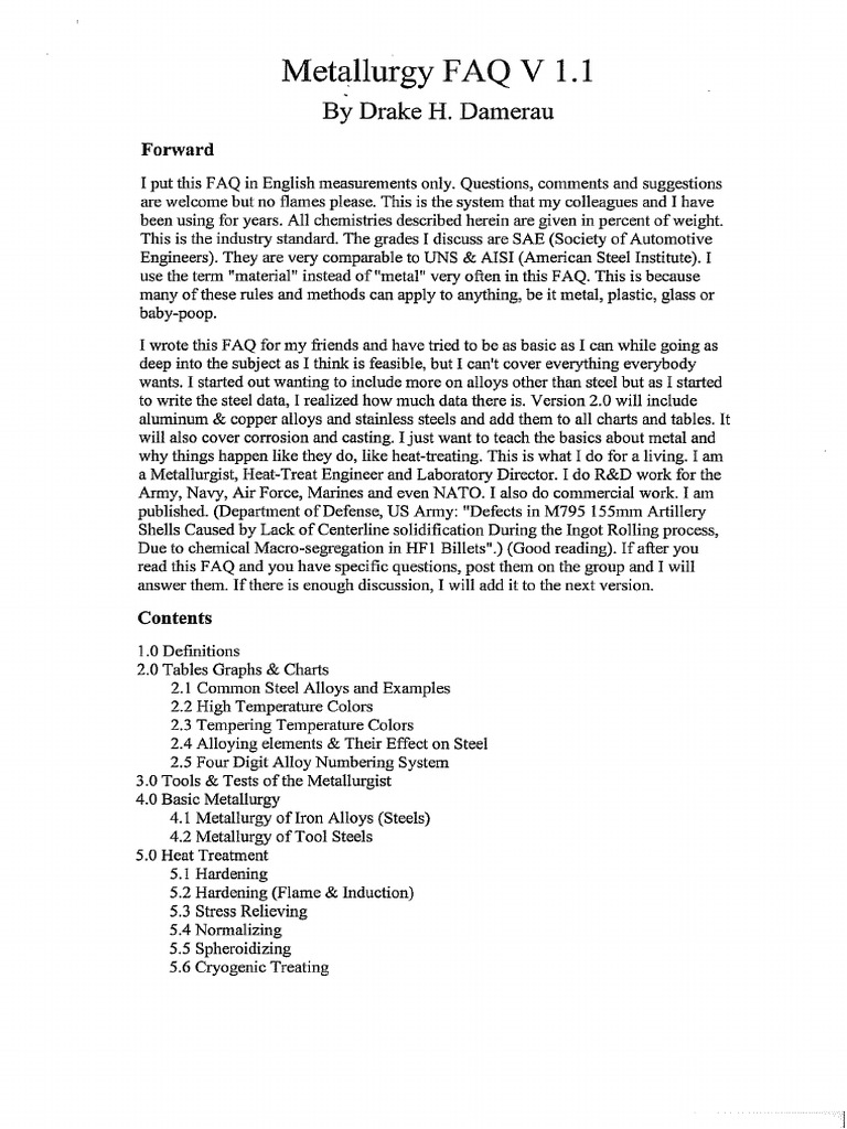 Metallurgy General Description | PDF