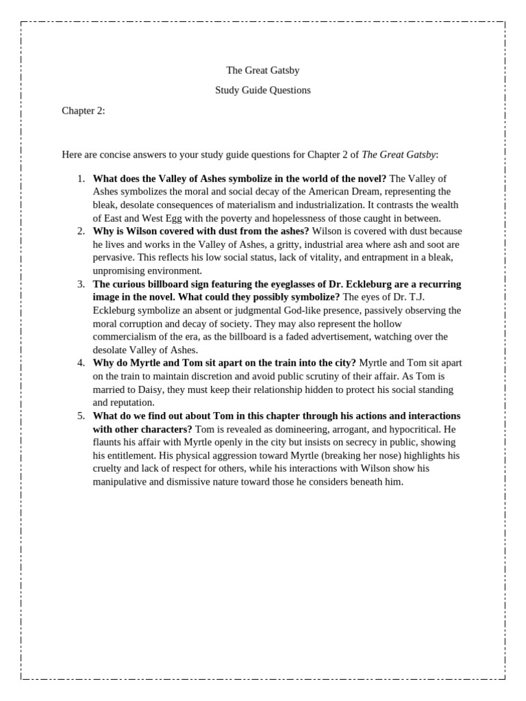 The Great Gatsby - Chapter 2 | PDF