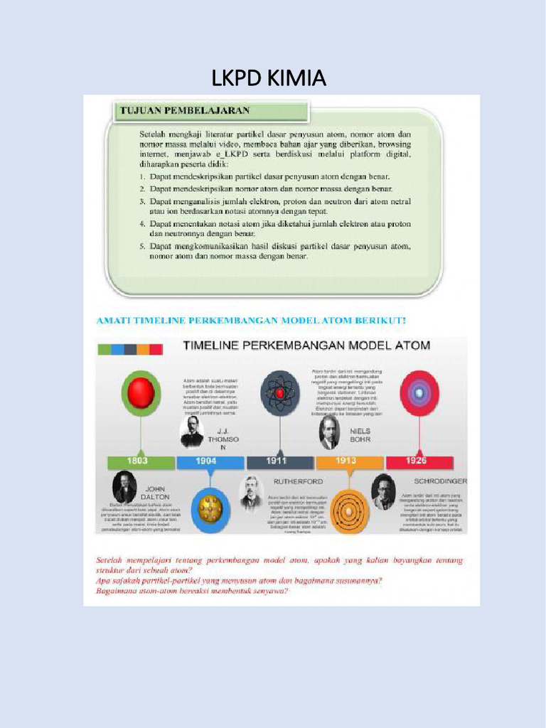 LKPD Kimia Struktur Atom | PDF