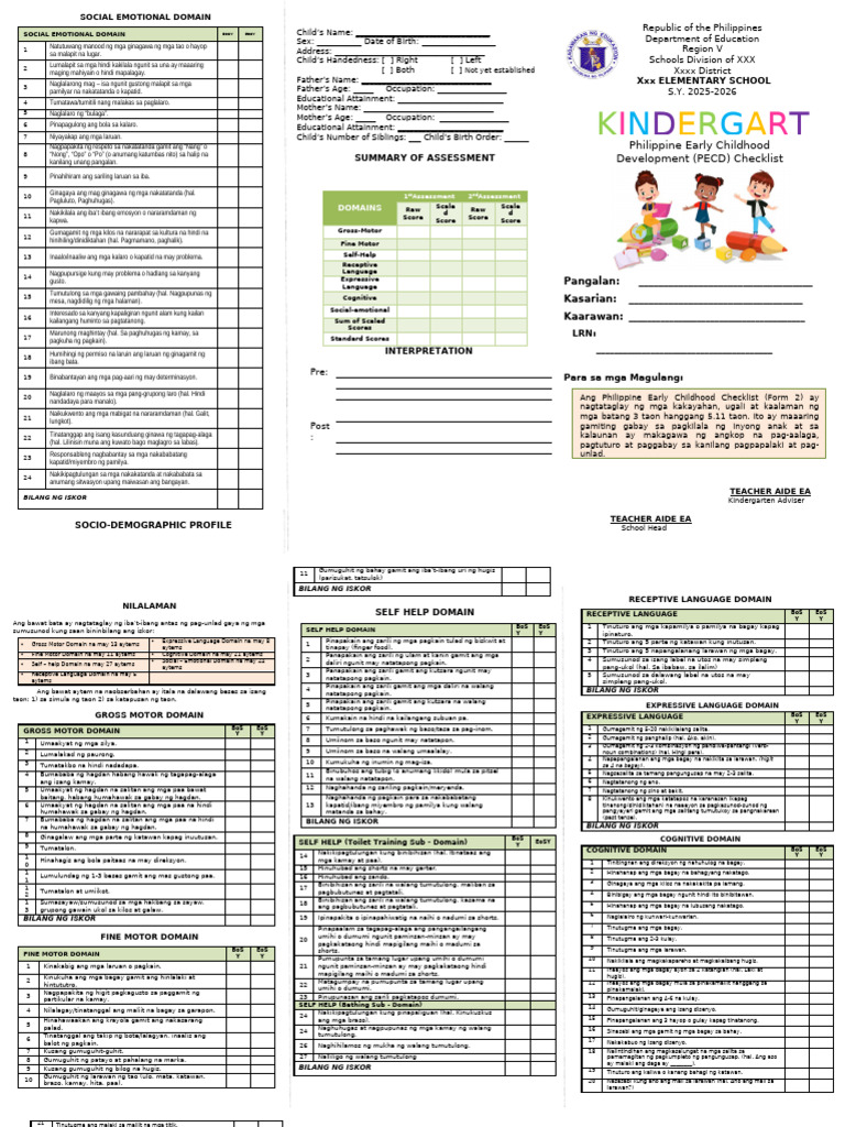 ECCD. Checklist Form | PDF