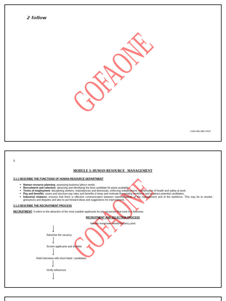 Module 3 Human Resources Management (BM) | PDF | Recruitment | Employment