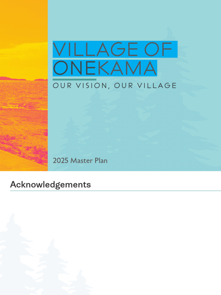 Onekama 2025 Master Plan Overview | PDF | Trail | Infrastructure
