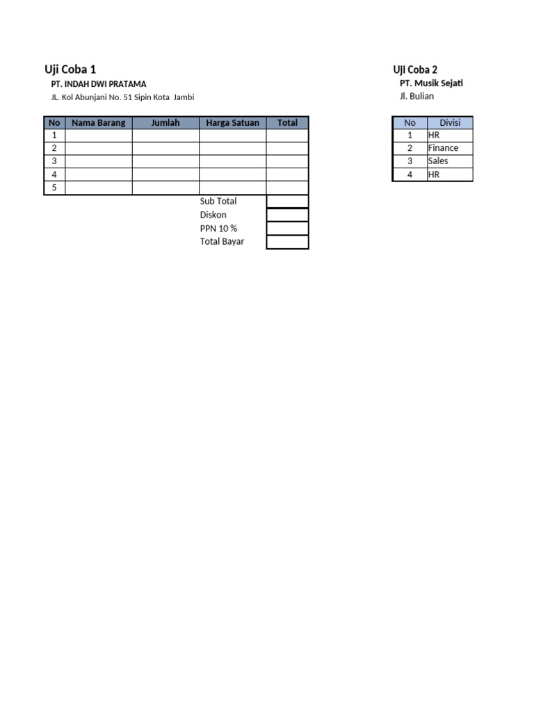 Latihan Uji Coba | PDF
