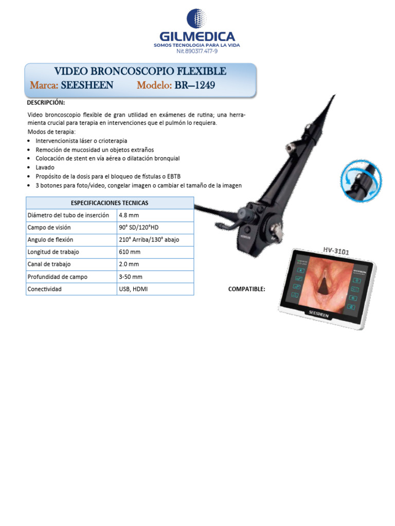 Video Broncoscopio Flexible - Seesheen Br-1249 | PDF