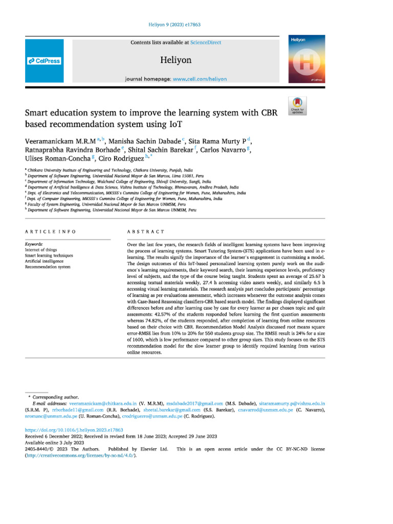 TMP Learning IoTbased | PDF