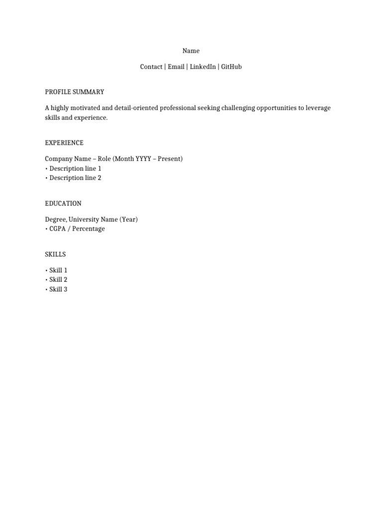 Exact Visual CV Template | PDF