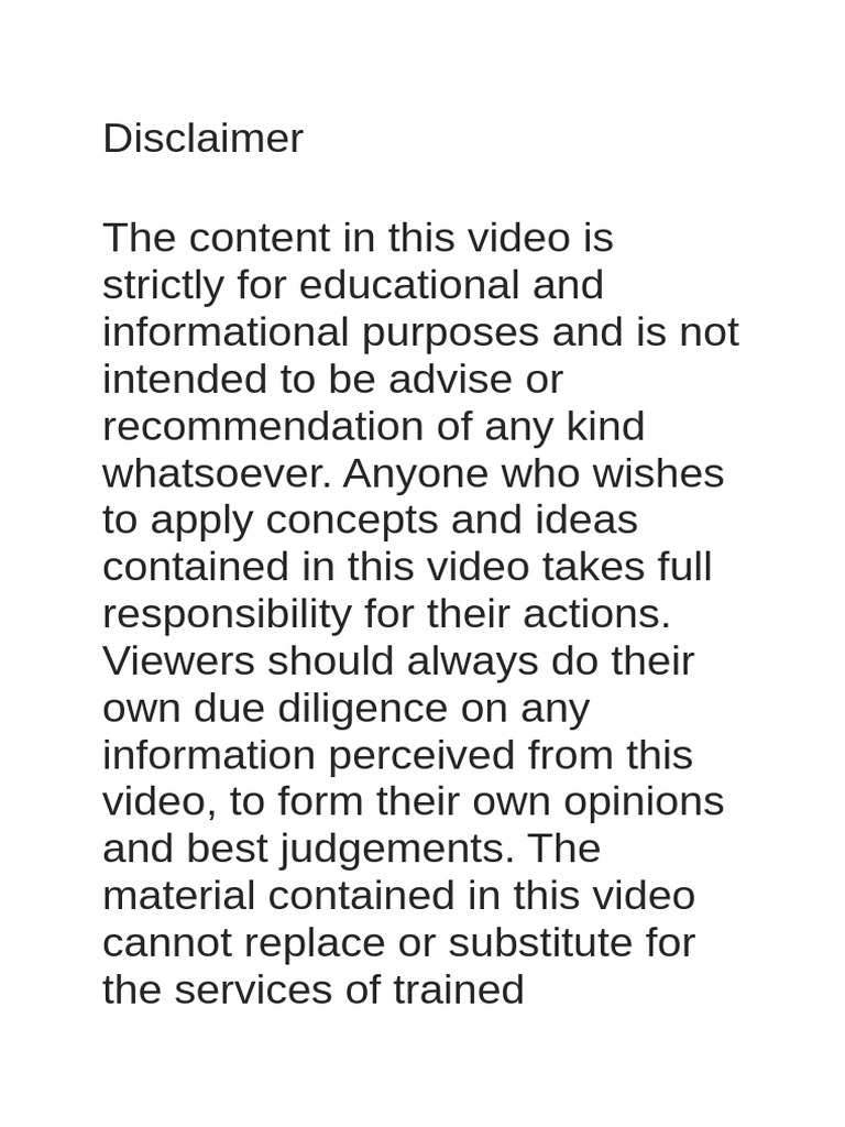 Educational Video Disclaimer Notice | PDF