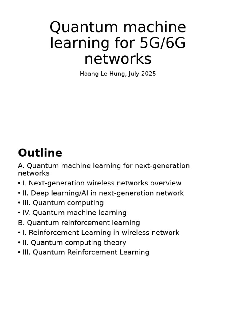 Quantum Machine Learning For 5G | PDF | Quantum Computing | Machine Learning