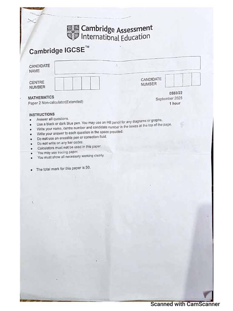 Maths Paper 2 | PDF