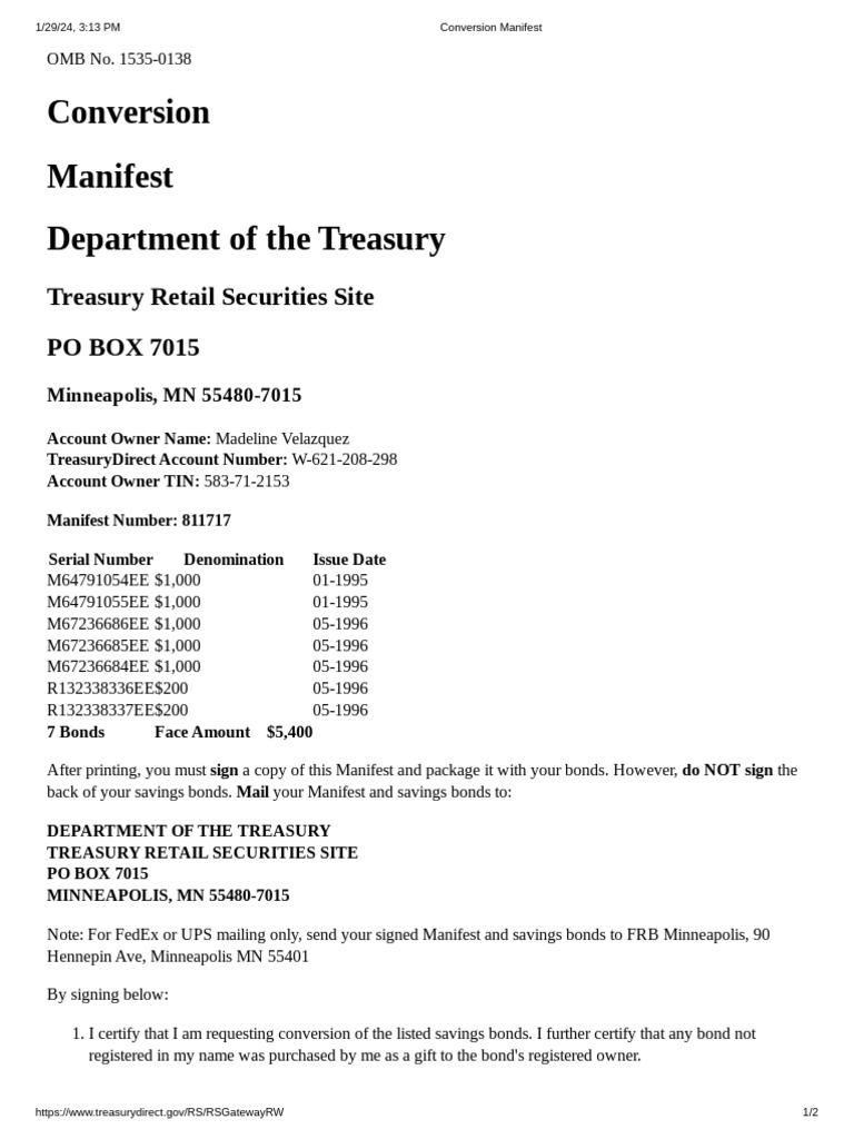 Conversion Manifest | PDF
