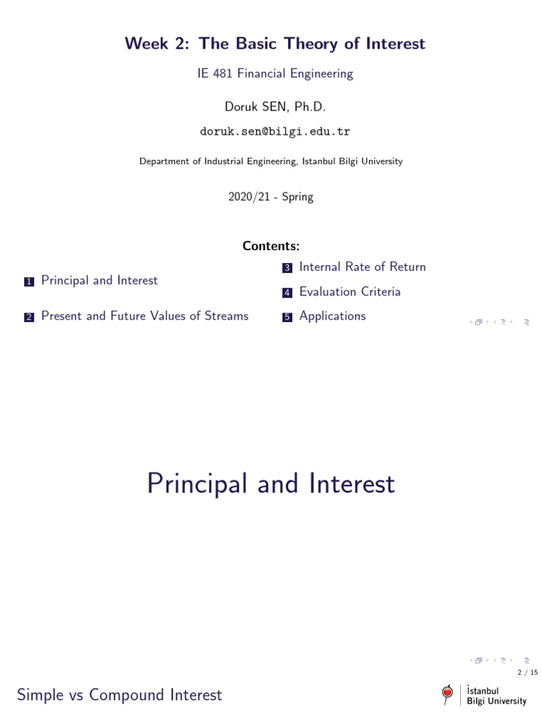 02 The Basic Theory of Interest | PDF | Present Value | Discounting