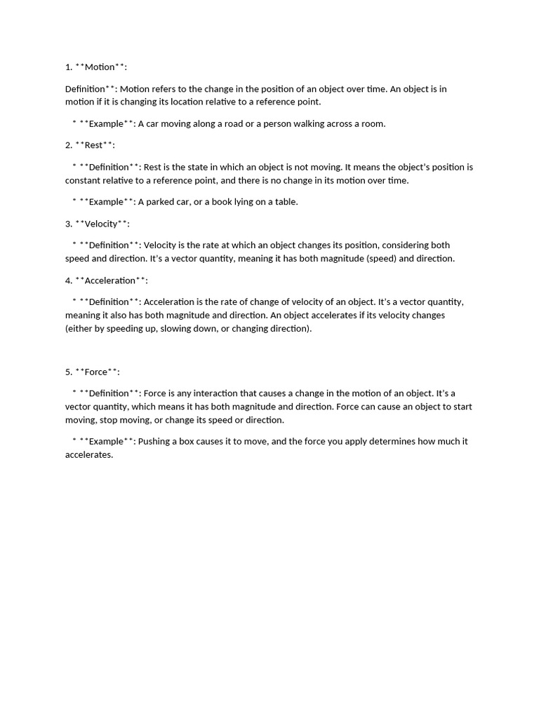Key Concepts of Motion and Forces | PDF