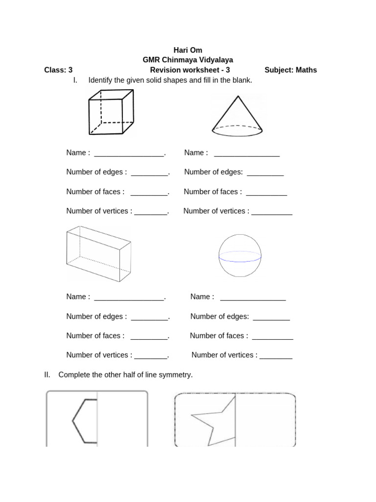 Class 3 Revision Worksheet 3 | PDF