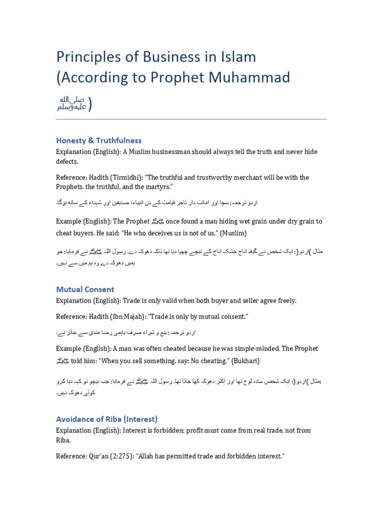 Business Ethics in Islam | PDF | Muhammad | Hadith