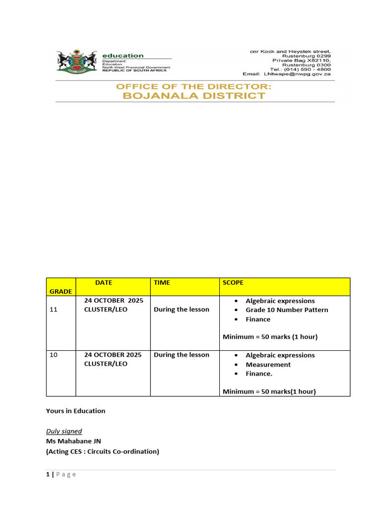 Grade 10 & 11 Final SBA Task Details | PDF