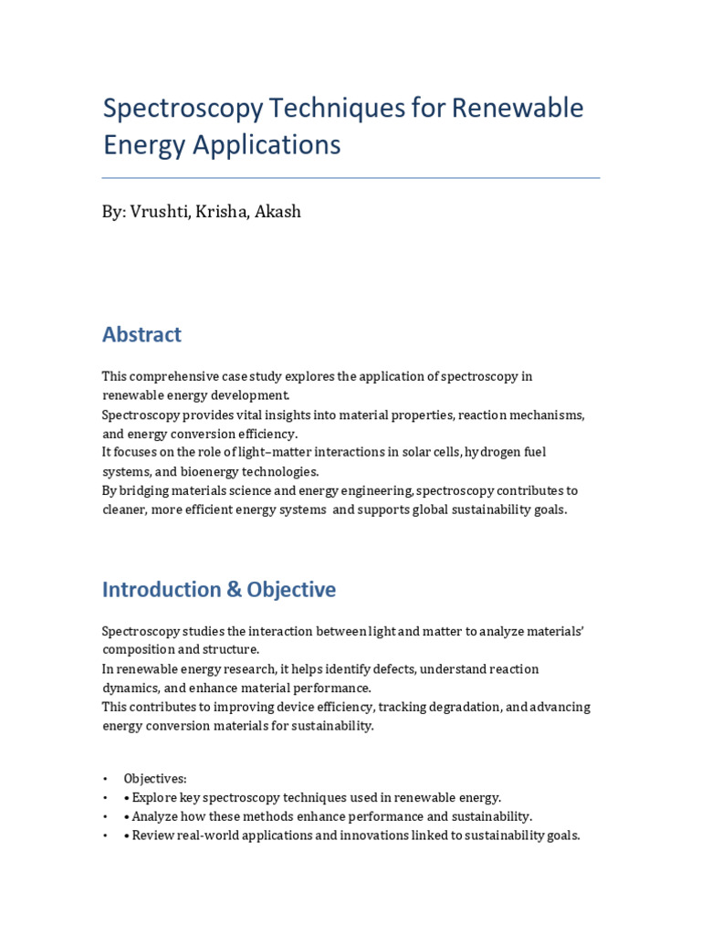 Spectroscopy Techniques For Renewable Energy Combined 28,29,30 | PDF ...