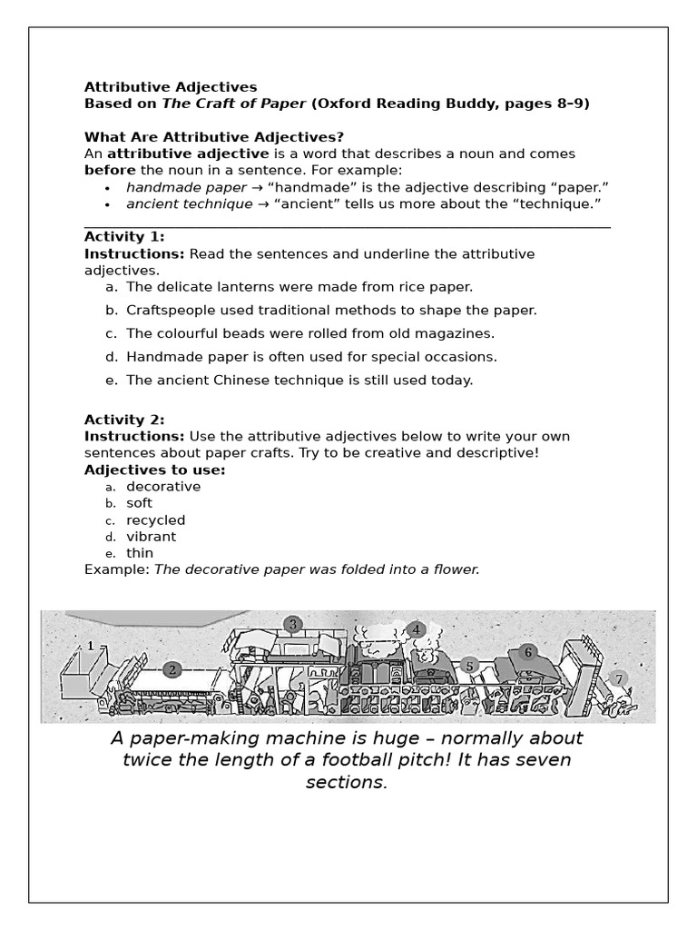 Oxford Reading Buddy The Craft of Paper - Adjectives | PDF