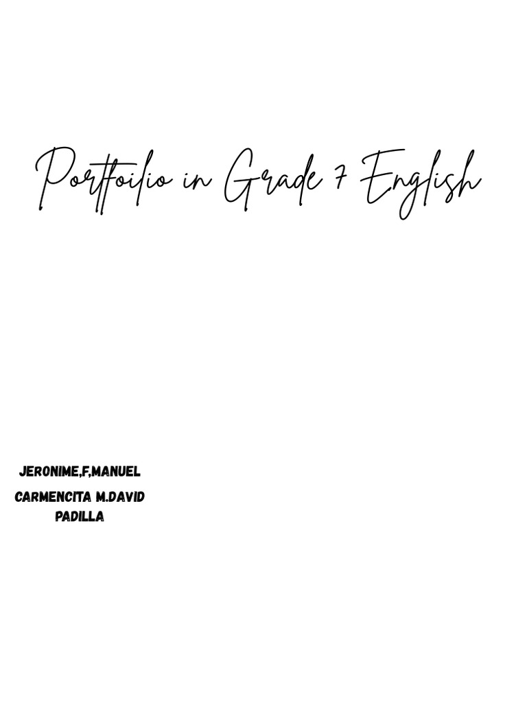Portfoilio in English | PDF