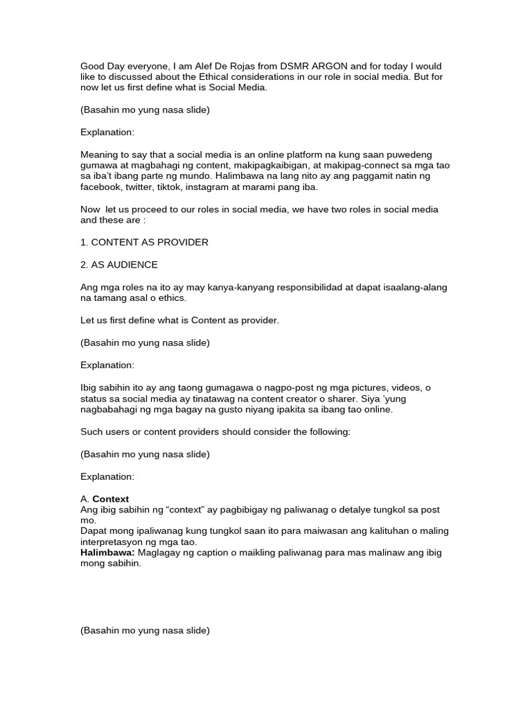Social Media EXPLANATION | PDF