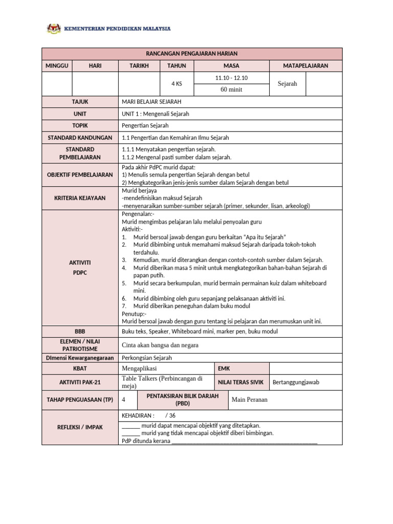 Rph Sej Thn 4 Sk (40) | PDF