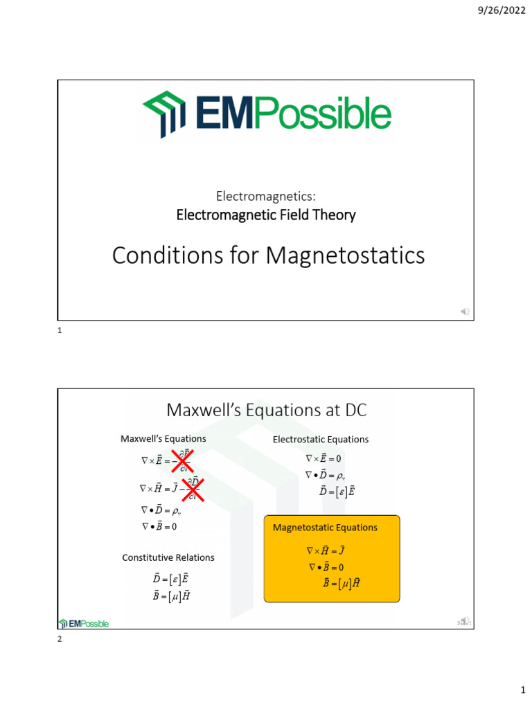 Magnetostatics and Maxwell's Equations | PDF