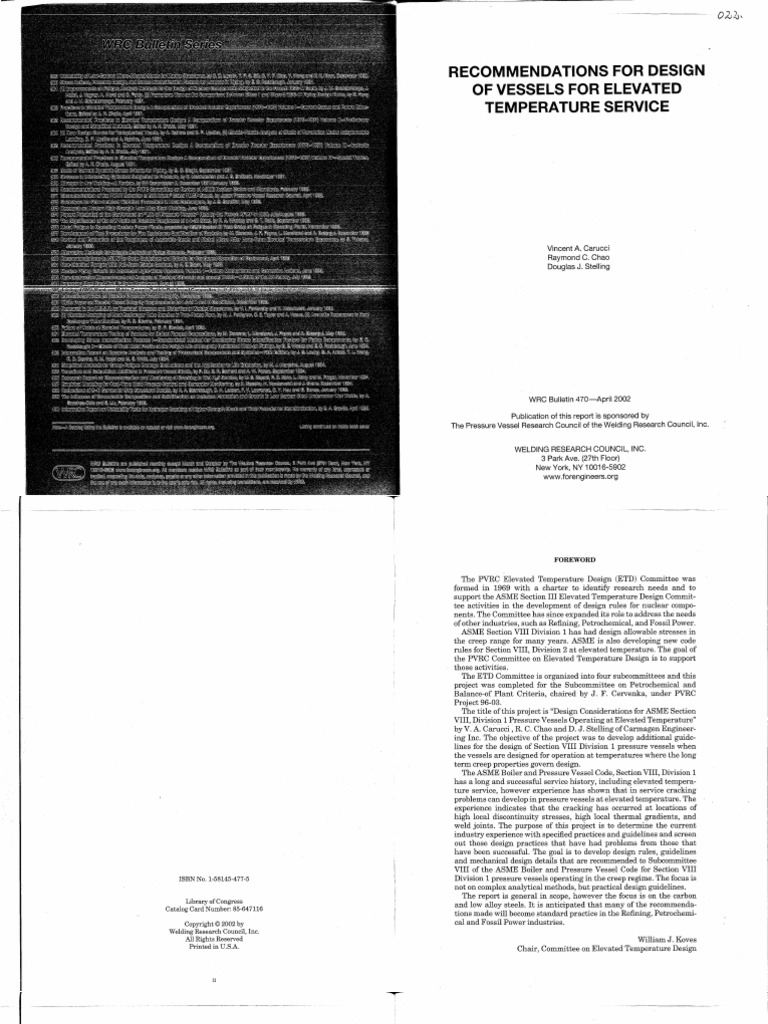 WRC Bulletin 470 Recommendations For Design of Vessels For Elevated ...