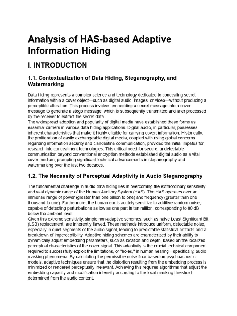 HAS-Based Adaptive Hiding Review | PDF | Data Compression | Wavelet