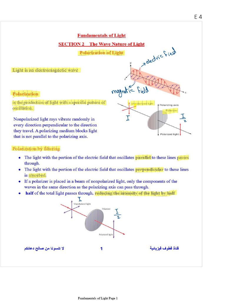 Fundamentals of Light SECTION 2 The Wave Nature of Light Part 2 | PDF