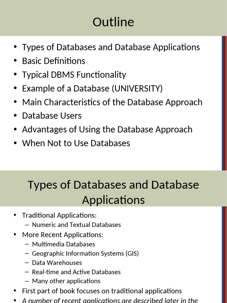 Overview of Database Systems and Applications | PDF | Databases ...